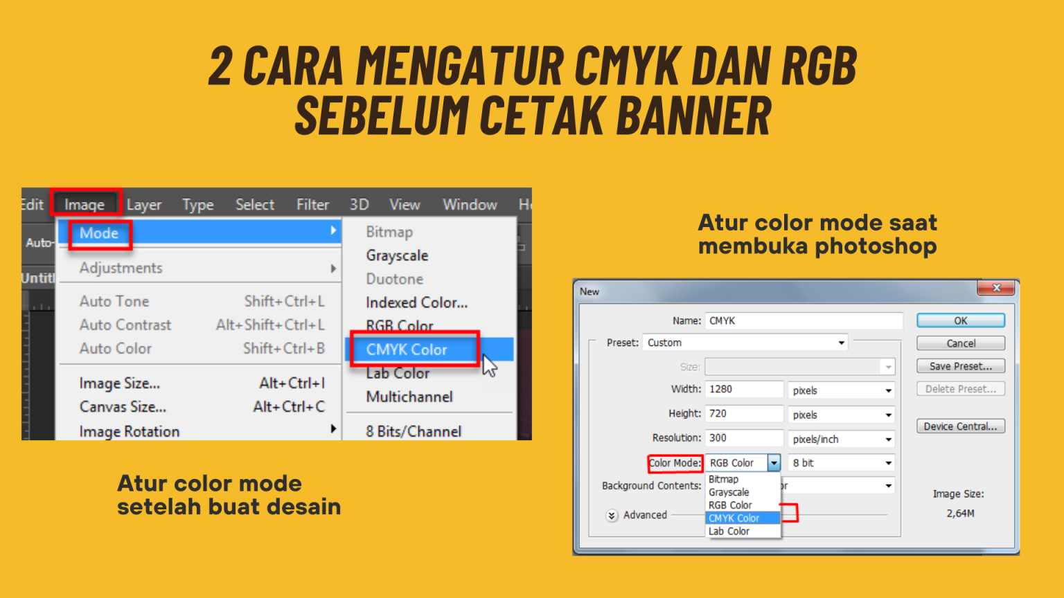 Cetak Banner CMYK atau RGB