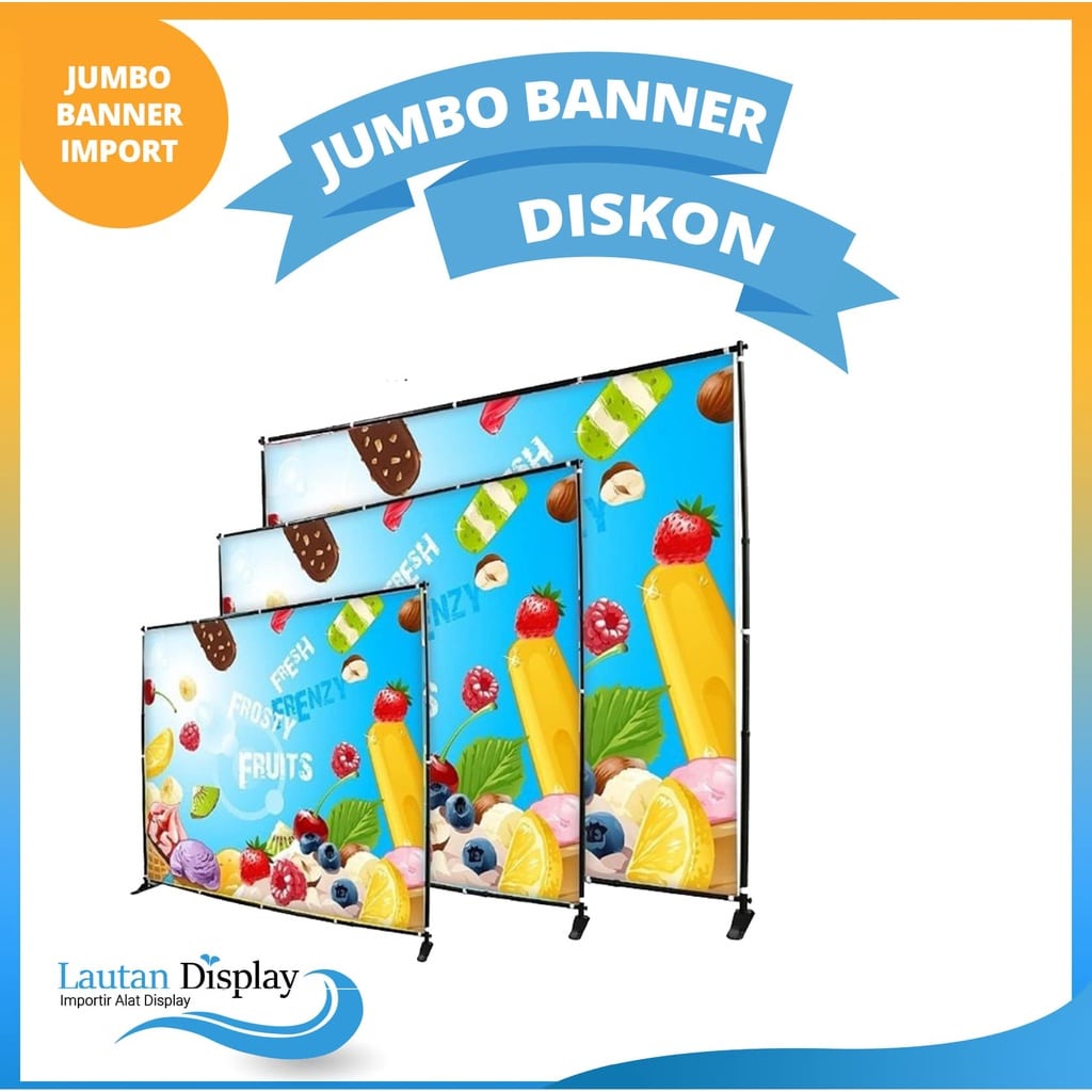 Jumbo Banner Stand Untuk Backdrop, layar - Lautan Display