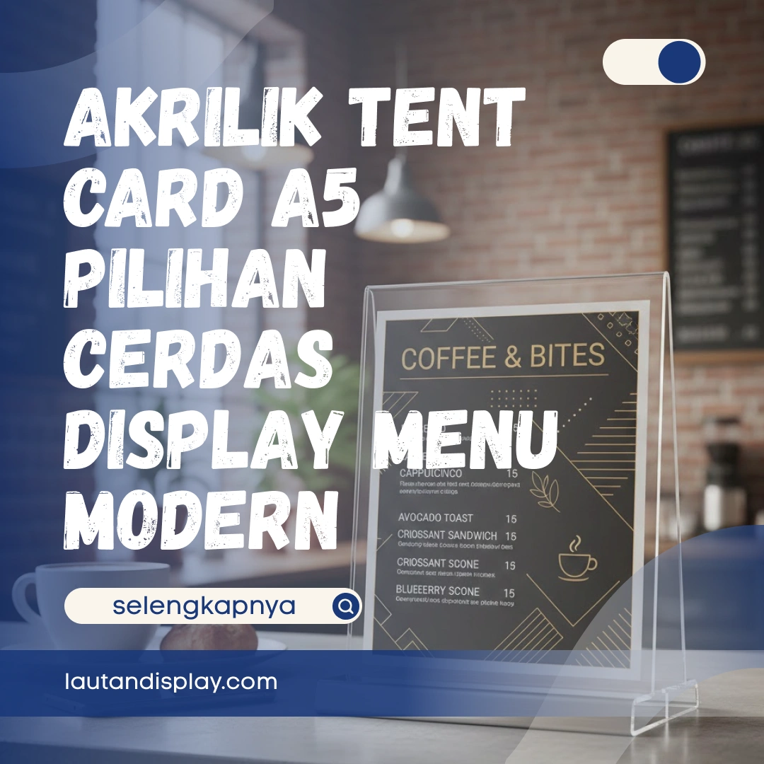 Akrilik Tent Card A5 Pilihan Cerdas Display Menu Modern